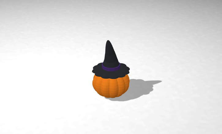 Codeblock design Spooky Pumpkin Head Witch - Tinkercad