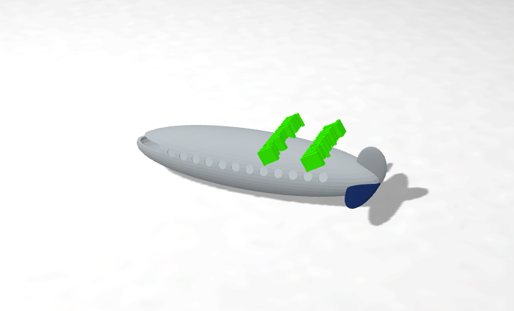 Codeblock design airliner body fuselage - Tinkercad