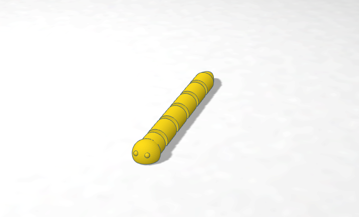 Codeblock design PIP Link Worm Toy Generator - Tinkercad