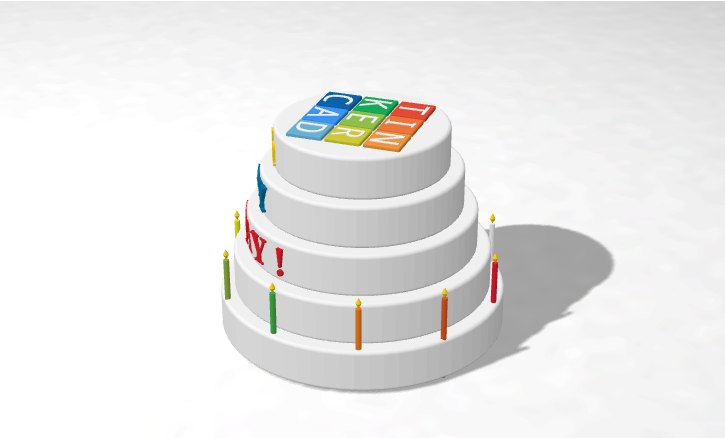 Codeblock design Tinkercad10 - Happy Birthday! - Tinkercad