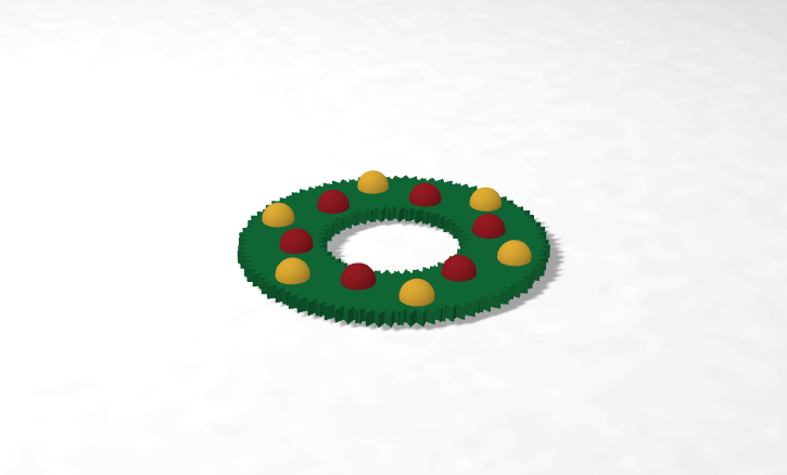 Codeblock design Christmas Wreath (Codeblocks) - Tinkercad
