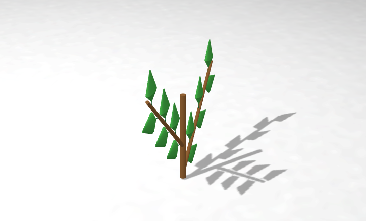 Codeblock design (Customizable) A branch with leaves - Tinkercad