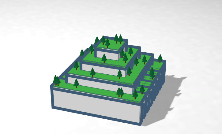 Codeblock design jardines colgantes de Babilonia - Tinkercad