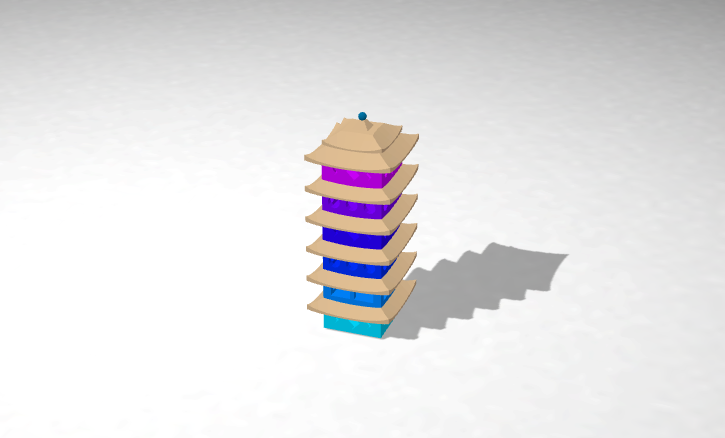 Codeblock design Pagoda with Conditionals - Tinkercad