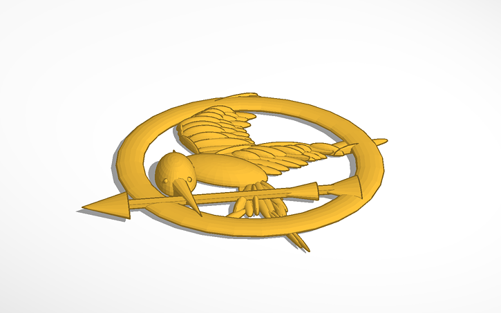 3D design awesome mockingjay pin | Tinkercad
