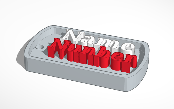 3D design Dog tags - Tinkercad