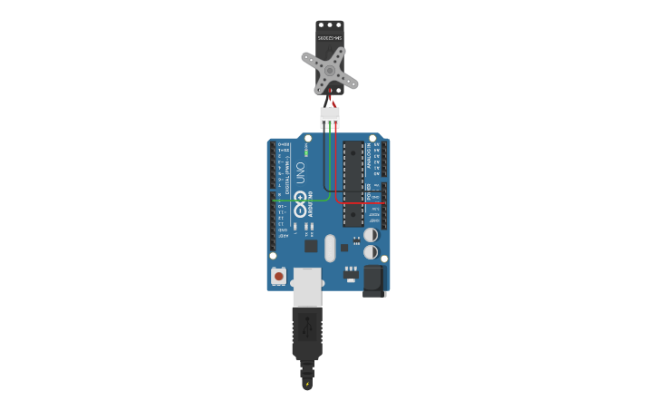 Circuit Design Servo Sweep Tinkercad