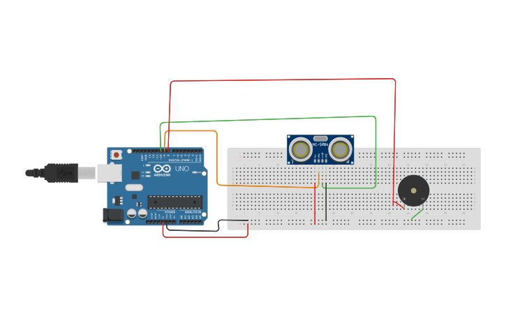 Circuit design UlTRA SONIC SENSOR With Arduino - Tinkercad