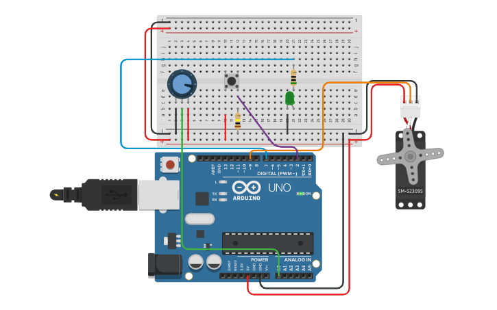 Circuit design Exam 3 Microcontrollers - Tinkercad