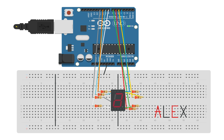 Circuit Design Digital Indicator Tinkercad