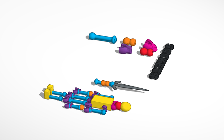 3D design Black Rocket Poseable Action Figure Template - Tinkercad