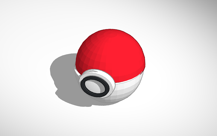 3D design PokeMon Ball - Tinkercad