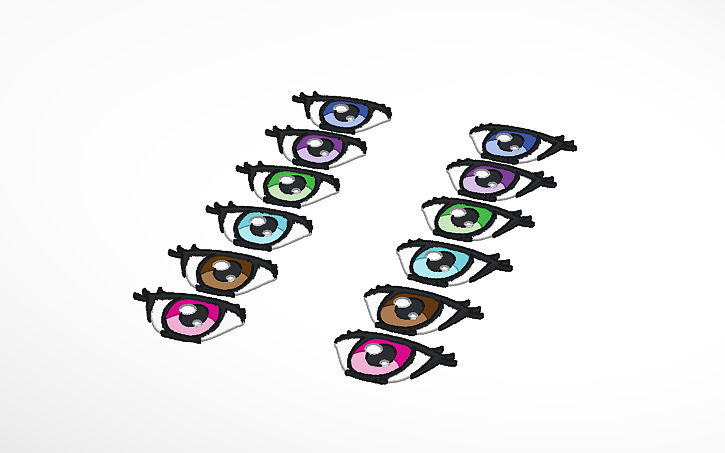 3D design girl anime eyes - Tinkercad