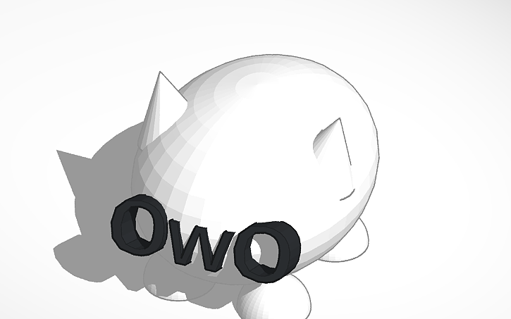 3D design OwO cat - Tinkercad