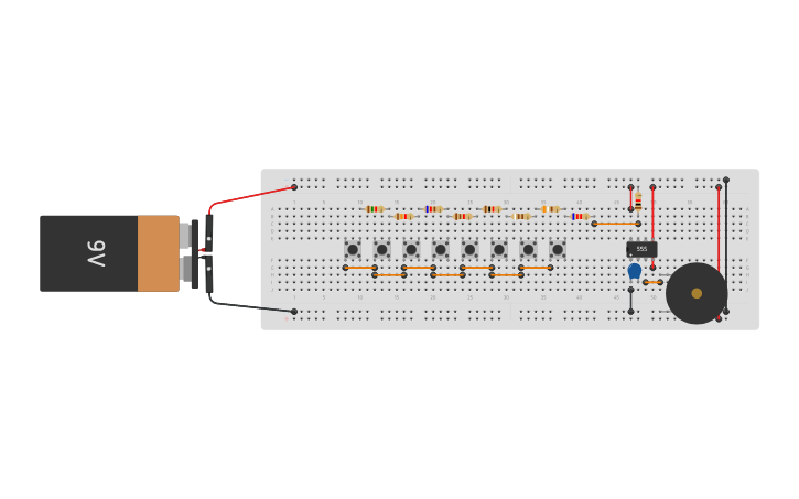 Circuit design Escala Musical - Tinkercad