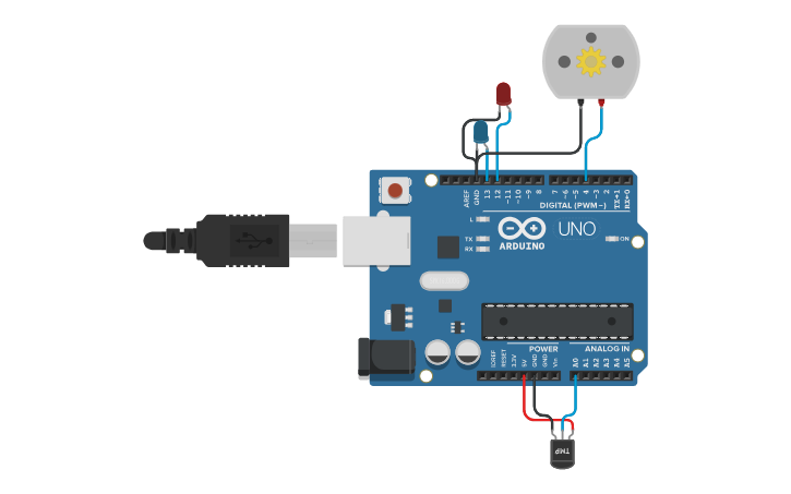 Circuit design Air Conditioner/Heater - Tinkercad