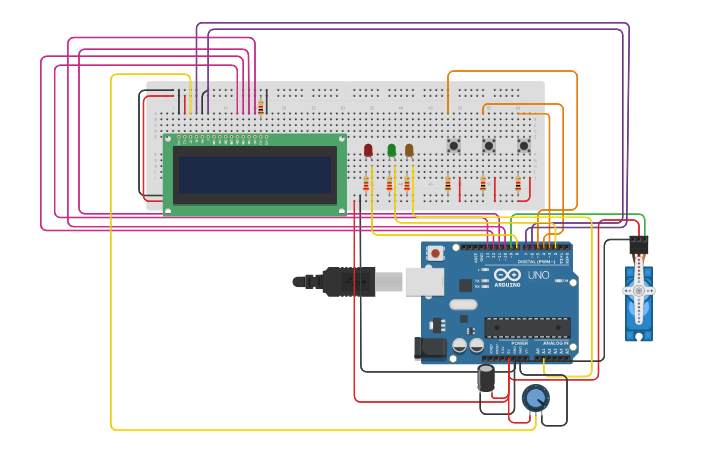 Circuit design Bottle Filling System - Tinkercad