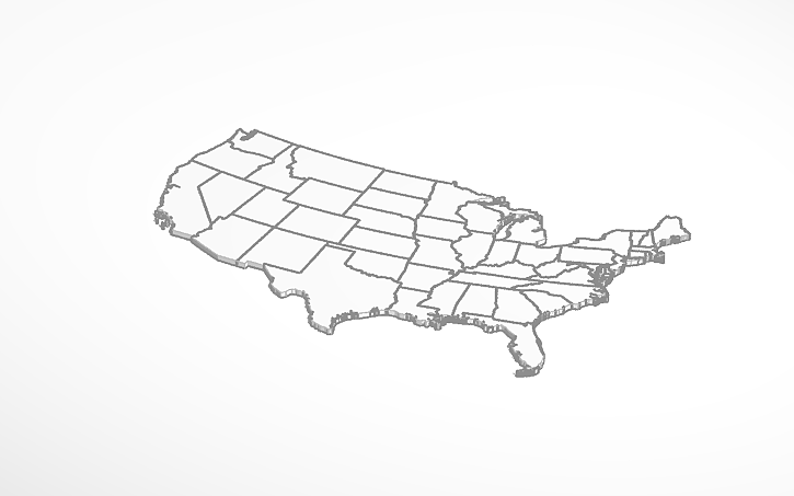 3D design United States Map - Tinkercad