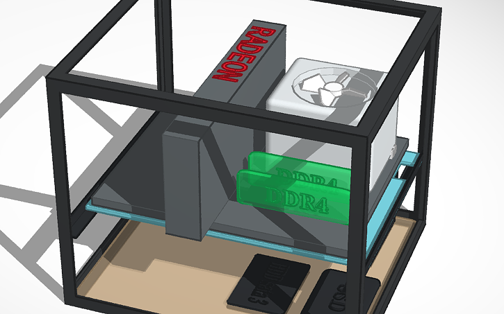 3D design Cube pc mini-Atx project - Tinkercad