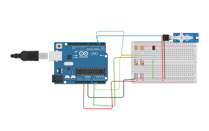 Circuit Design Arduino Servo Tinkercad 