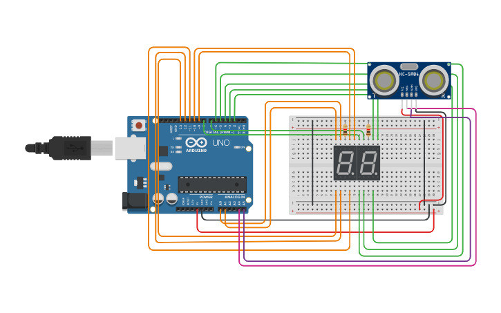 Circuit design 2 Seven Segment | Tinkercad