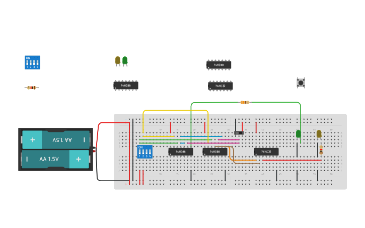 Circuit design Full-Adder-DIP switch - Tinkercad