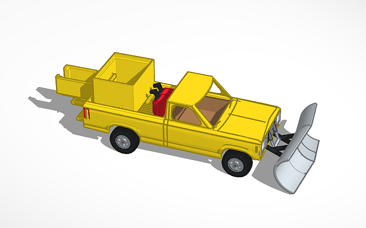 3D design 1987 Ford Ranger Snowplow with salt spreder - Tinkercad