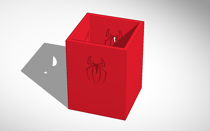 3D design Spiderman tool box - Tinkercad