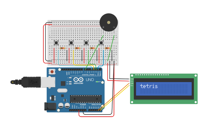 Circuit design 아두이노 리듬게임 - Tinkercad