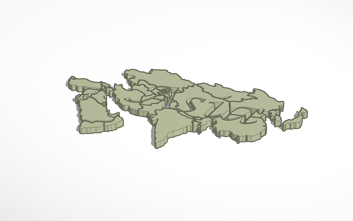 3D design Asia Puzzle - Tinkercad