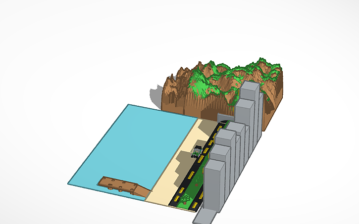 3D design beach city - Tinkercad