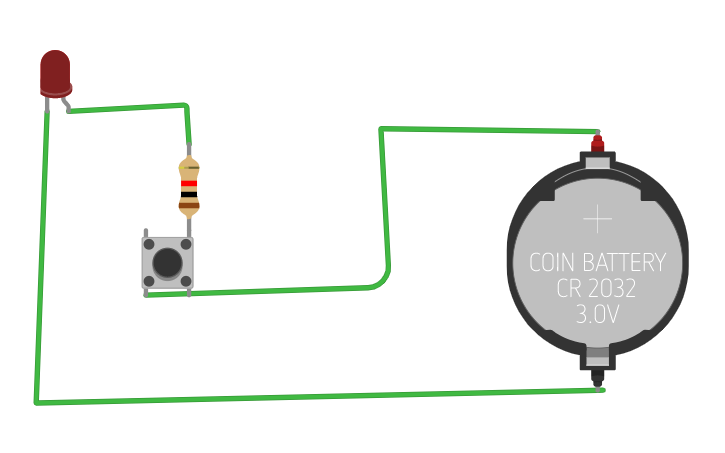 Circuit design Push Button - Tinkercad