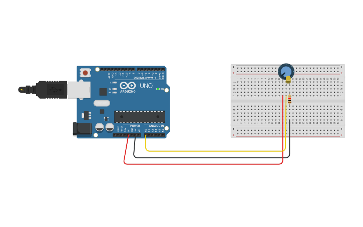 Circuit design variable resistor - Tinkercad