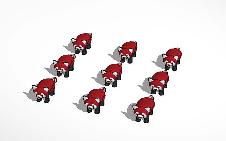 3D design Red panda charms - Tinkercad