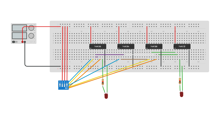 Circuit design full subtractor - Tinkercad
