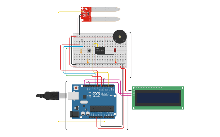 Circuit Design Sensor De Humedad Tinkercad