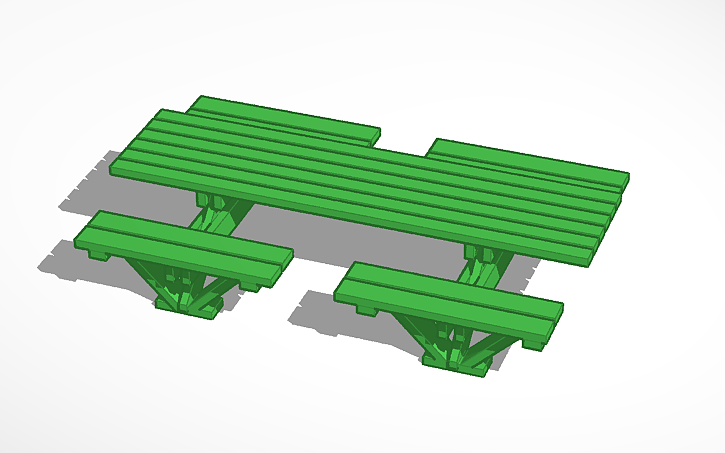 3D design picnic table | Tinkercad
