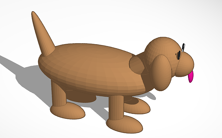 3D design Cute Dog - Tinkercad