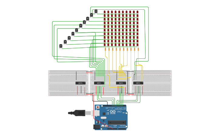 Circuit design copia 8x8 matriz de led - Tinkercad