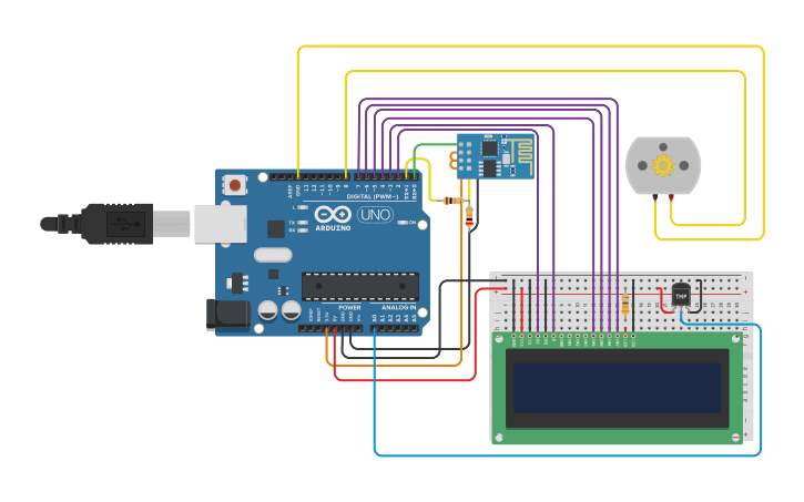 Circuit design Sensor Temperature/HEATER - Tinkercad