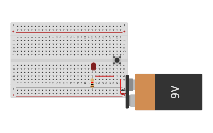 Circuit Design Simple Led Using Push Button Tinkercad