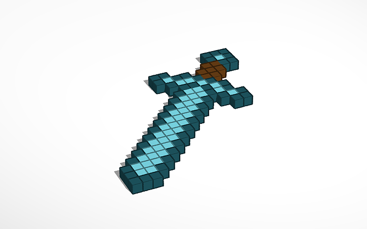 3D design Minecraft sword. - Tinkercad