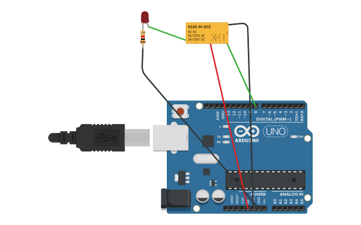 Circuit design Relay DC - Tinkercad