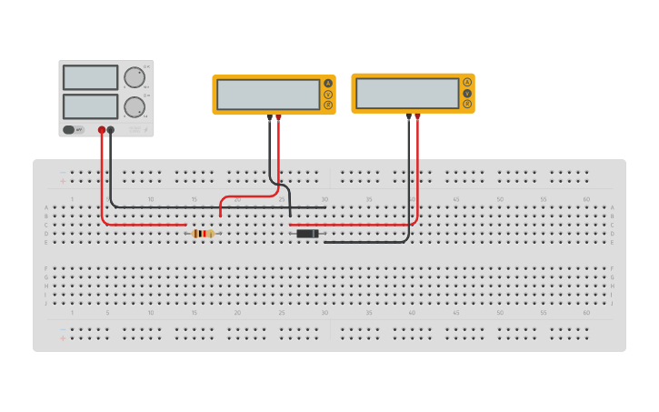 Circuit design Diode circuit - Tinkercad