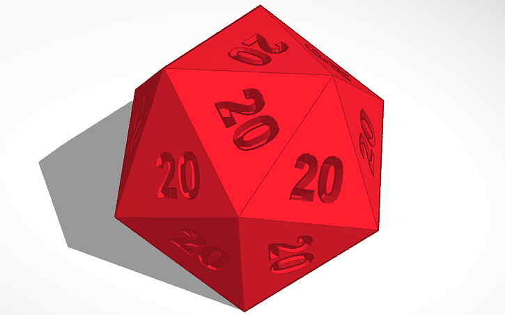 3D design 20d with all 20s - Tinkercad