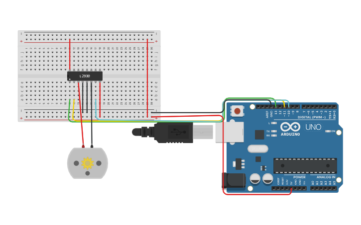 Circuit design dc motor - Tinkercad