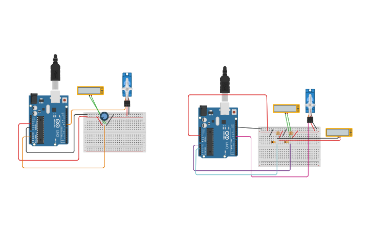 Circuit Design Servo With Photoresistor And Potensiometer Tinkercad