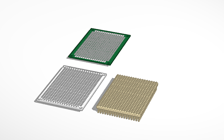3D design PCB 5cmx7cm - Tinkercad