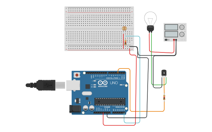 Circuit design LDR ARDUNO | Tinkercad