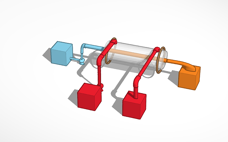 3D design Trocador Tubo Concentrico - Tinkercad